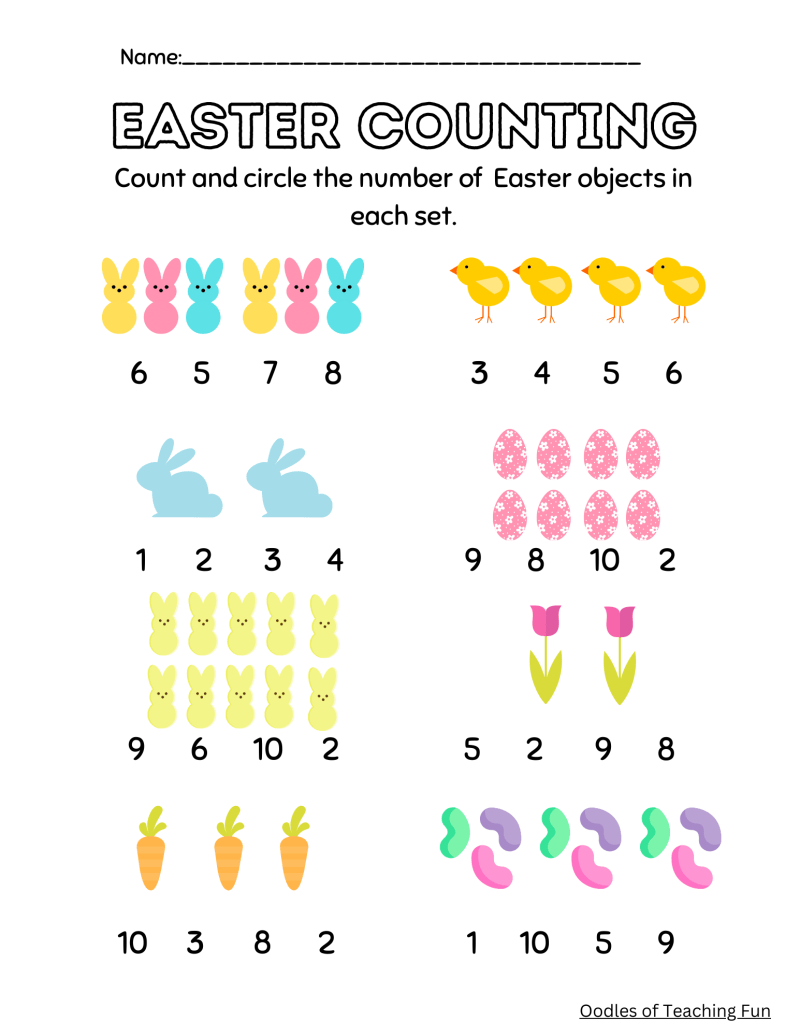 Easter Counting Practice (Free Printable)